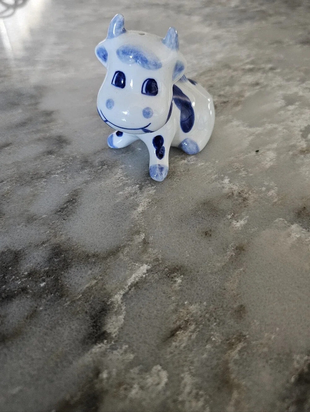cow salt | Dining | Hand Painted Blue White Spotted Cow Salt Pepper ...